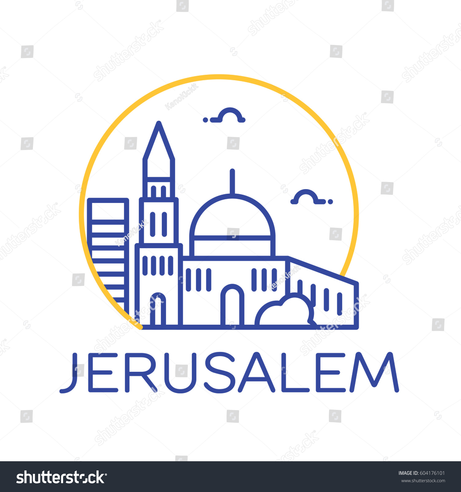Jerusalem City Icon Vector Stock Vector (Royalty Free) 604176101