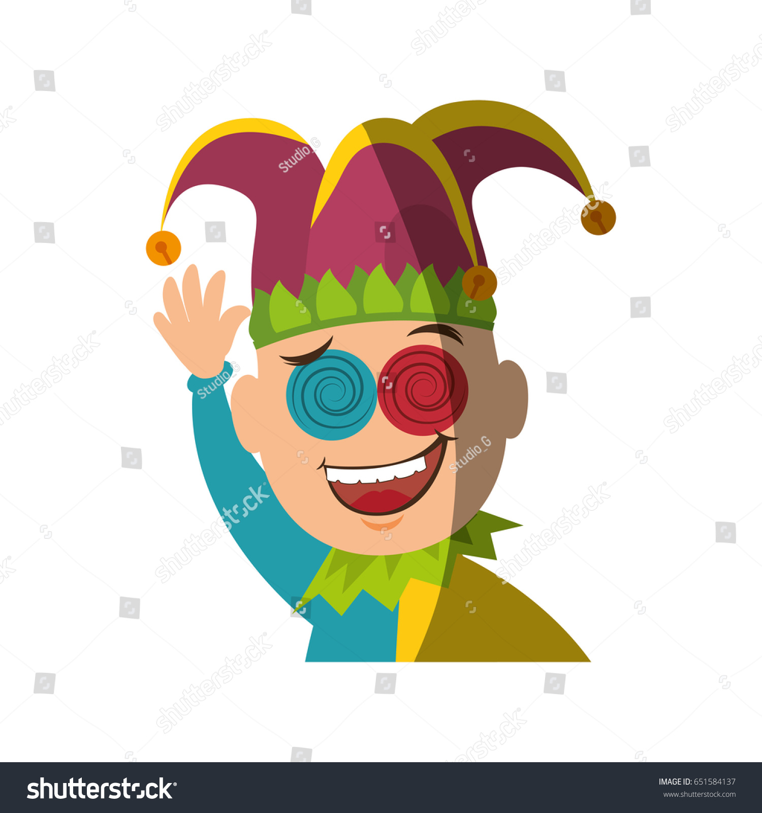 Jester Clown Cartoon Stock Vector (Royalty Free) 651584137