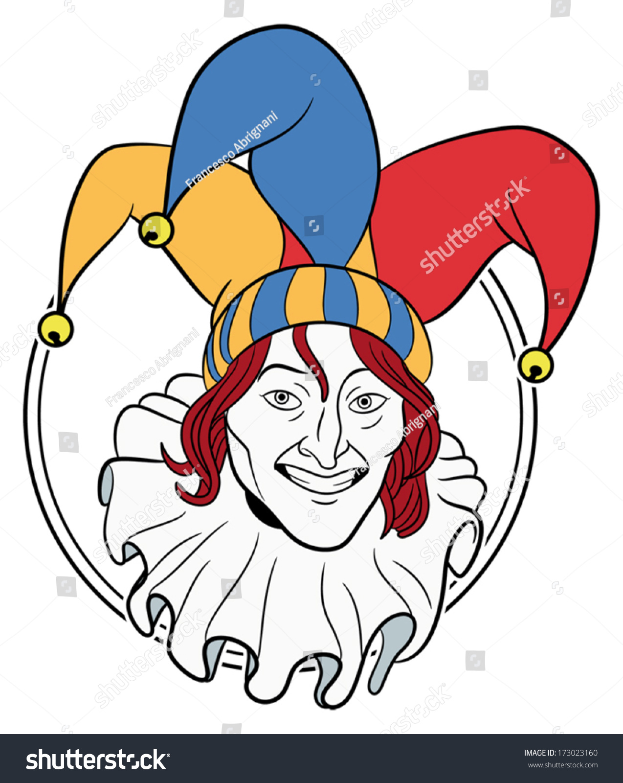 Jester Face Circle Stock Vector (Royalty Free) 173023160 | Shutterstock