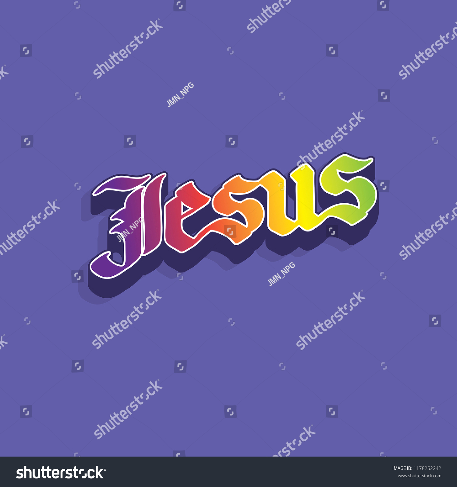 Jesus Calligraphy Logo Icon Stock Vector (Royalty Free) 1178252242
