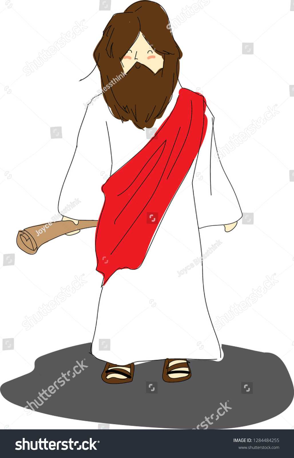 Jesus Cartoon Vector Stock Vector (Royalty Free) 1284484255