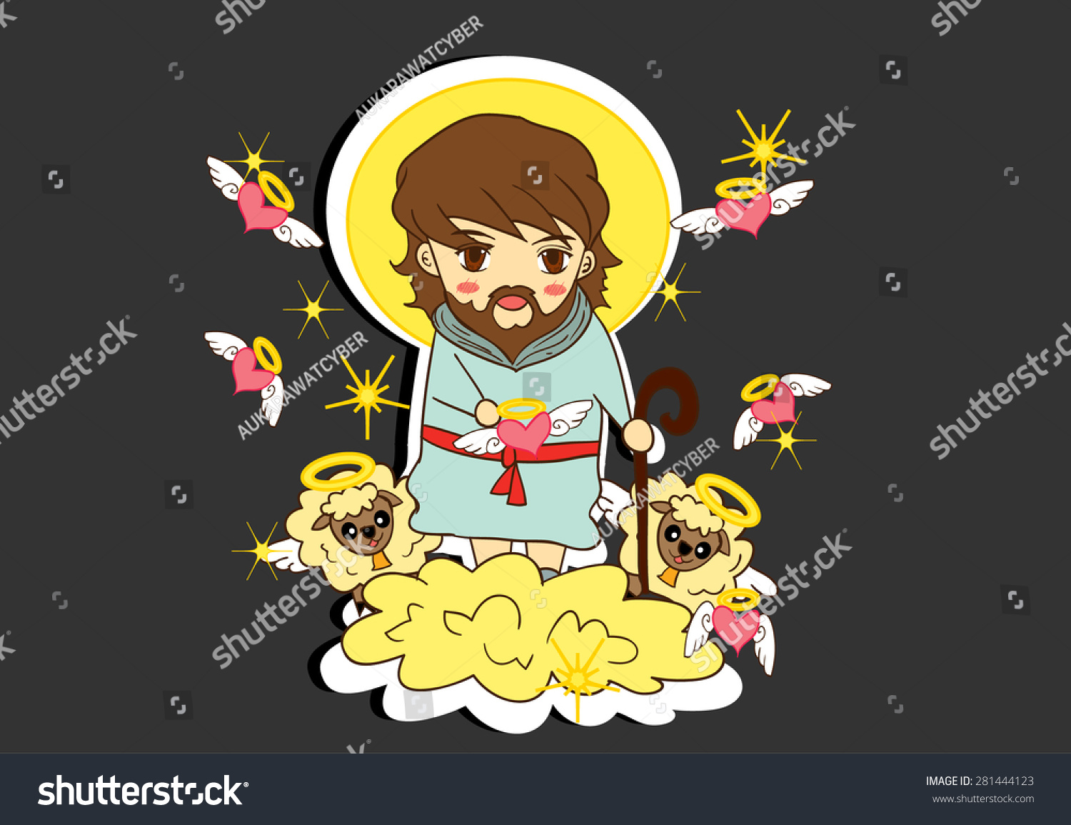Jesus Cartoon Vector Stock Vector (Royalty Free) 281444123 | Shutterstock