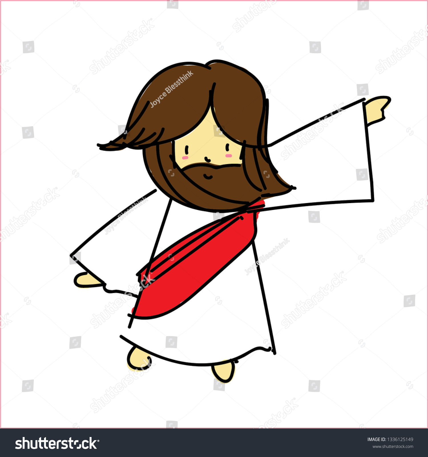 Jesus Christ Cartoon Vector Stock Vector (Royalty Free) 1336125149