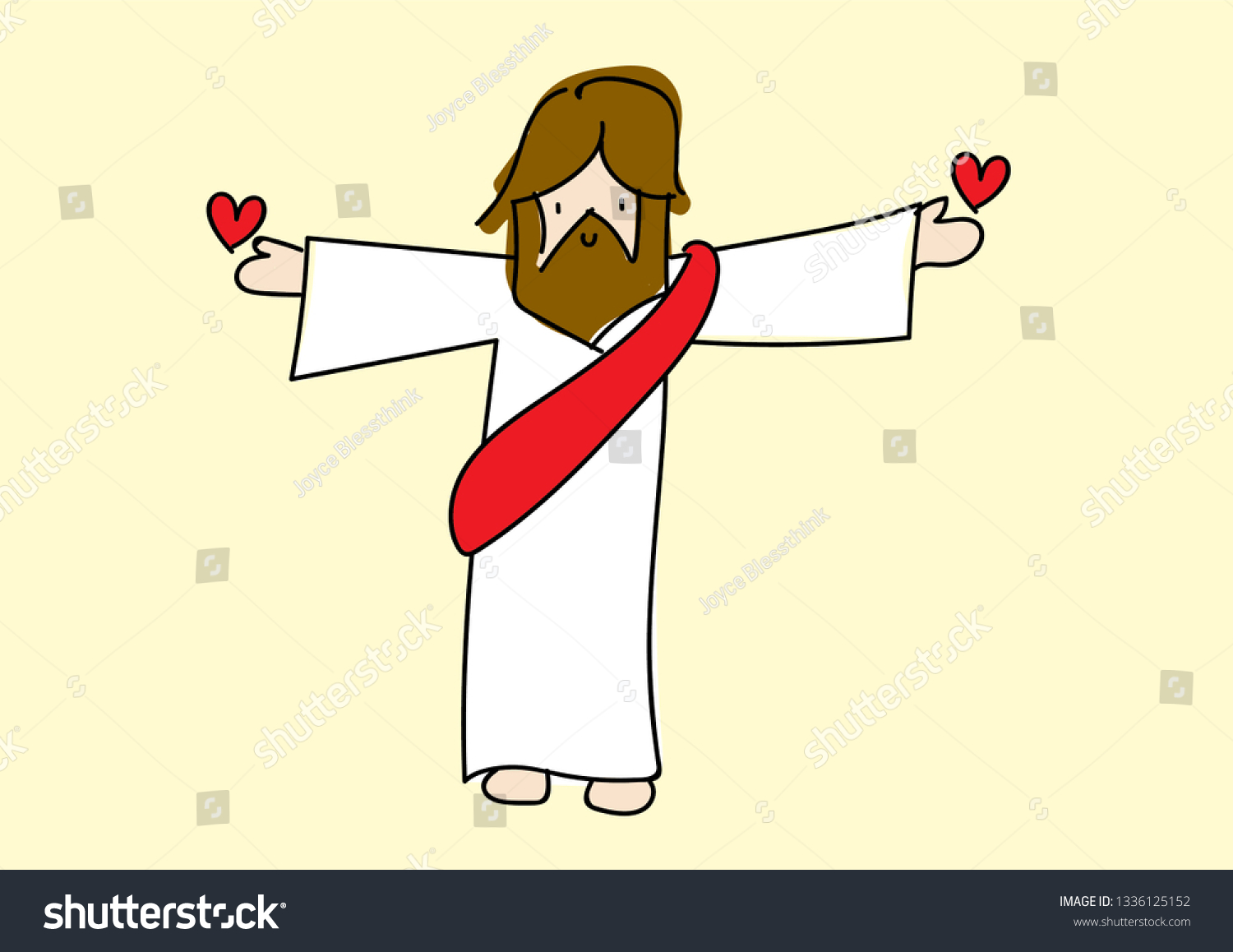 Jesus Christ Cartoon Vector: เวกเตอร์สต็อก (ปลอดค่าลิขสิทธิ์ ...