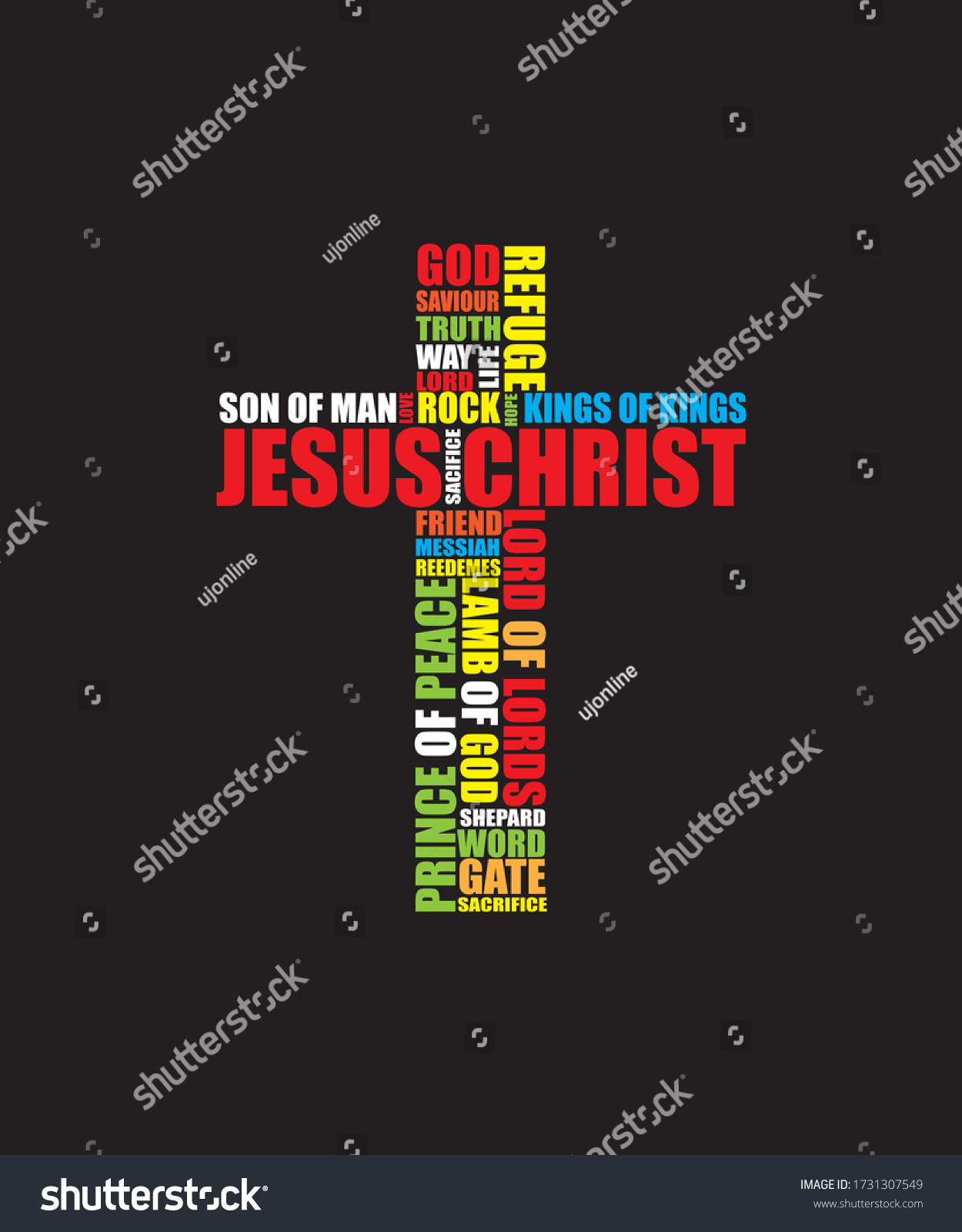 Jesus Christ Cross Typography Design Vector Stock Vector (Royalty Free ...