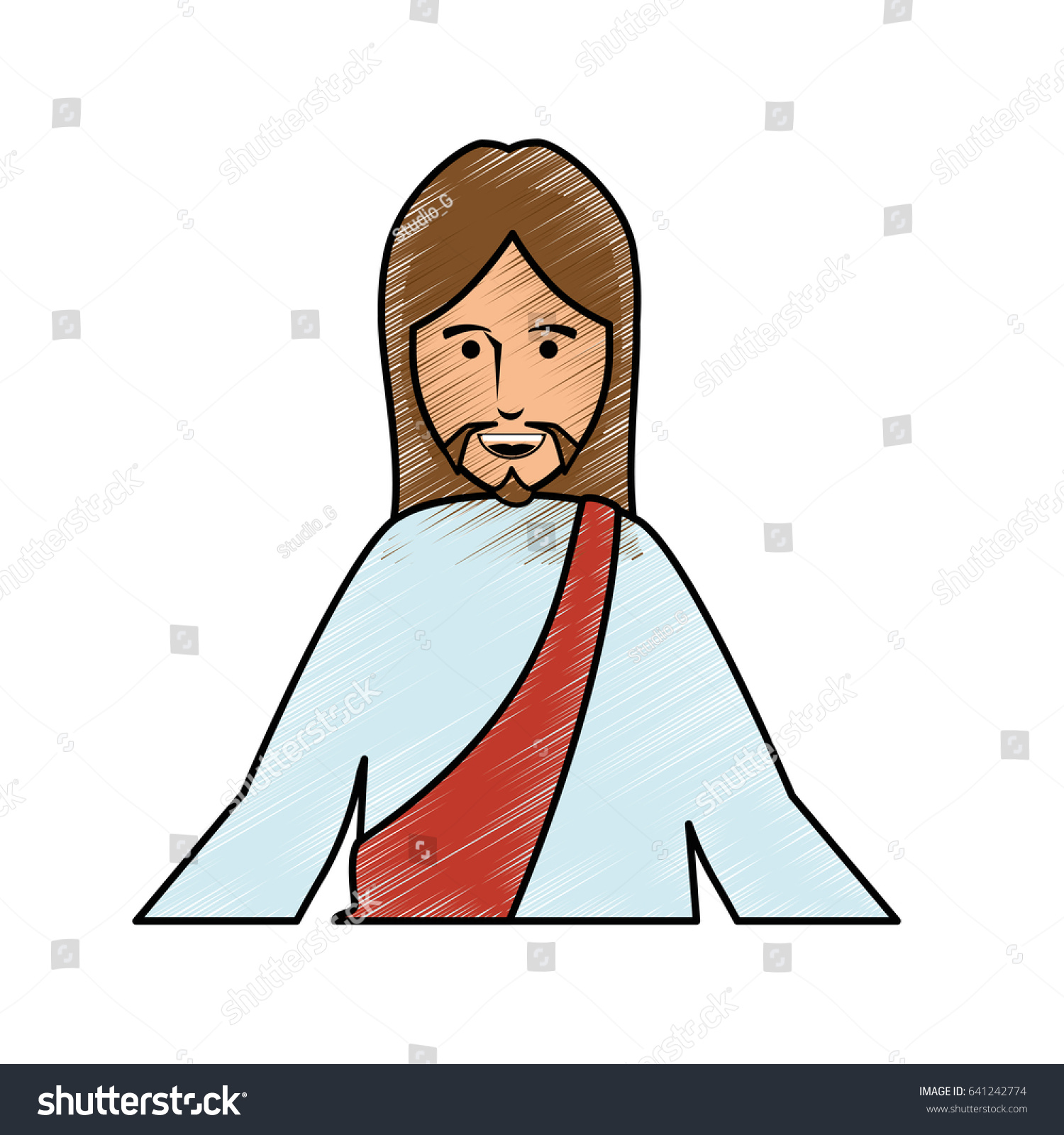 Jesus Christ Face Cartoon Stock Vector (Royalty Free) 641242774