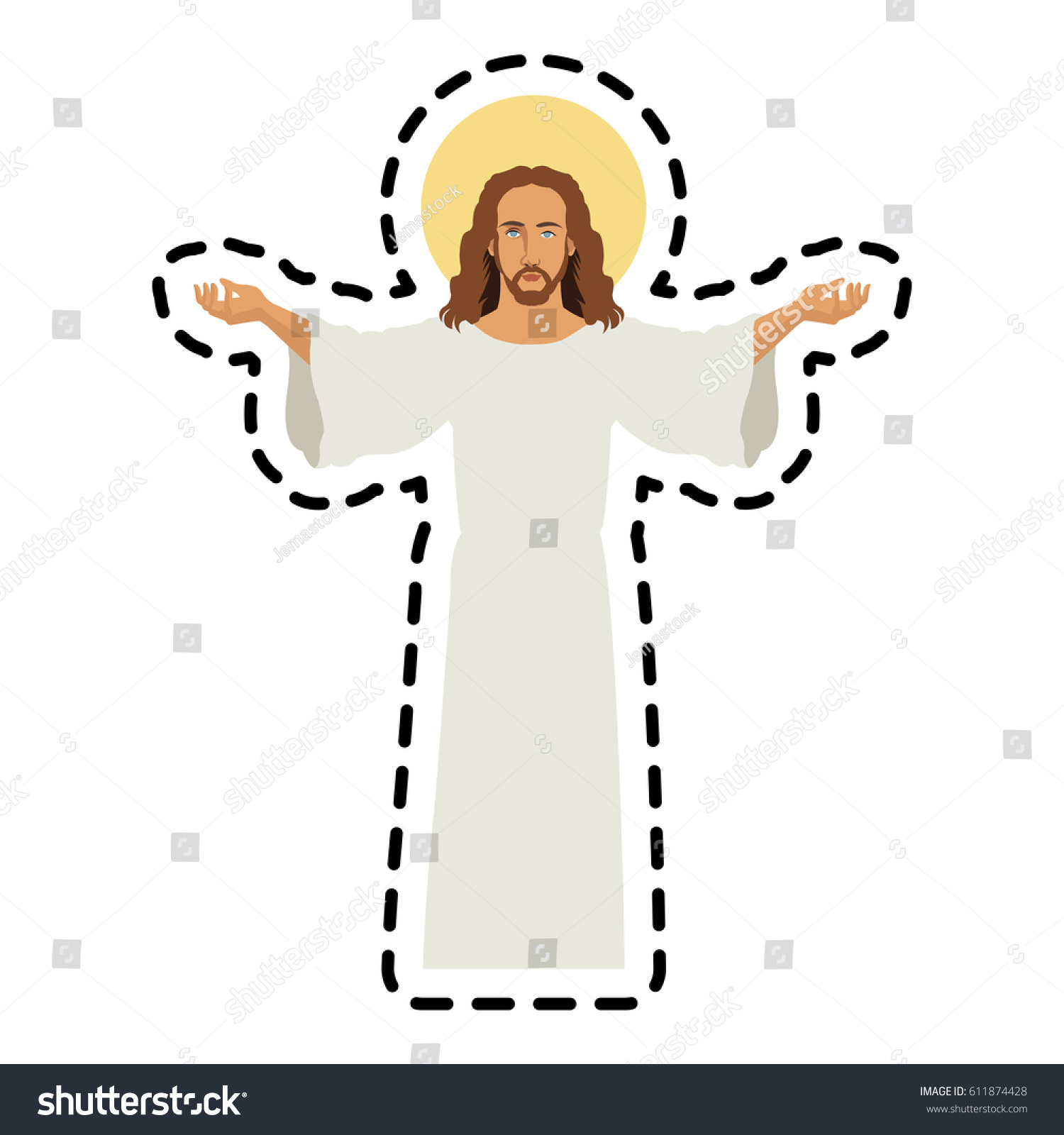 Jesus Christ Icon Image Stock Vector (Royalty Free) 611874428