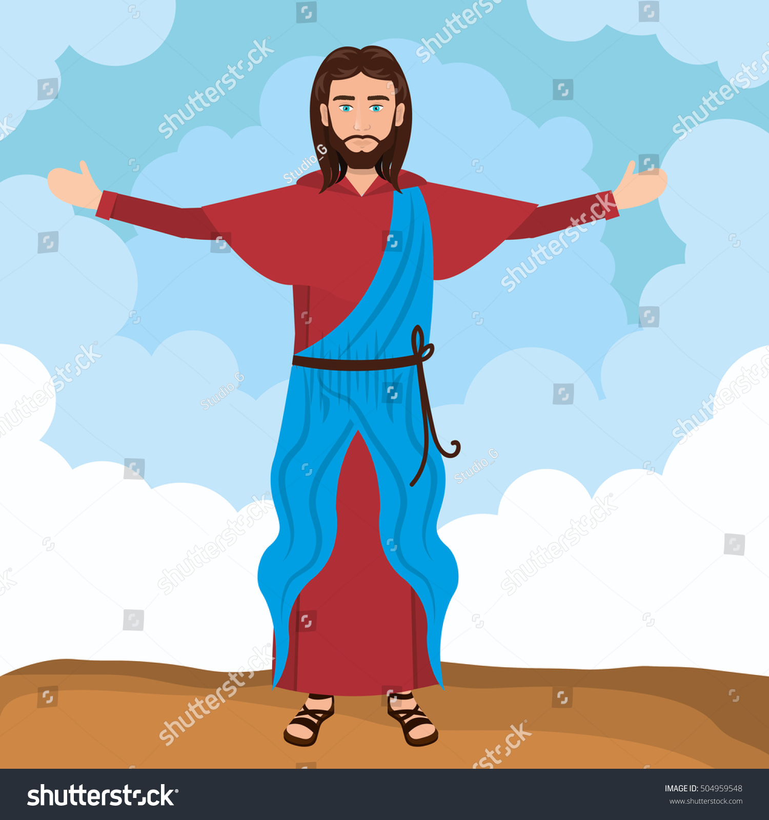 Jesus Christ Resurrected Design Stock Vector (Royalty Free) 504959548 ...