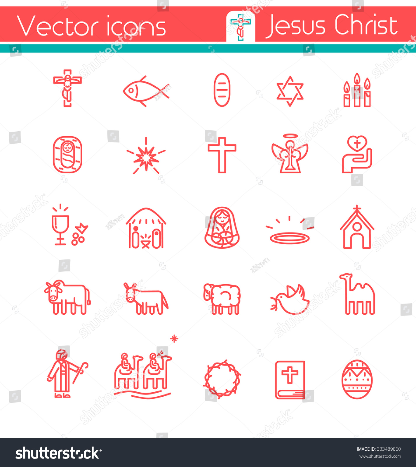 Jesus Christvector Icons Stock Vector (Royalty Free) 333489860