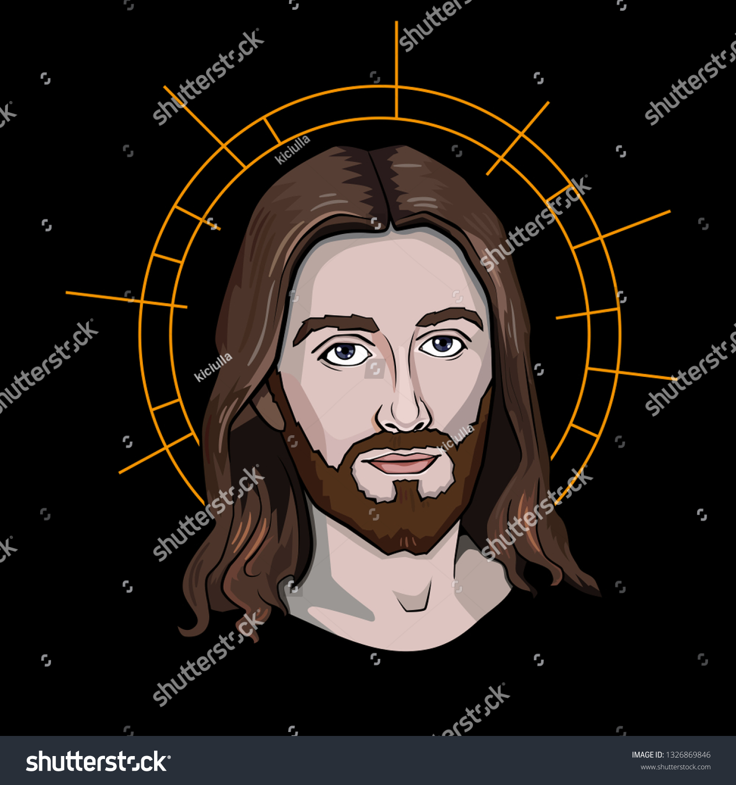 Jesus Christ Vector Portrait: стоковая векторная графика (без ...
