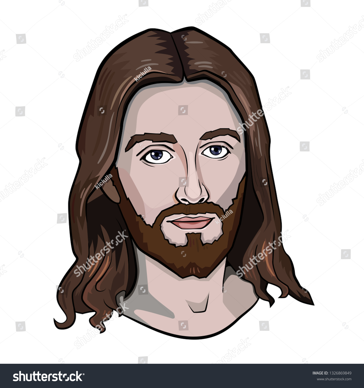 Jesus Christ Vector Portrait Stock Vector (Royalty Free) 1326869849 ...