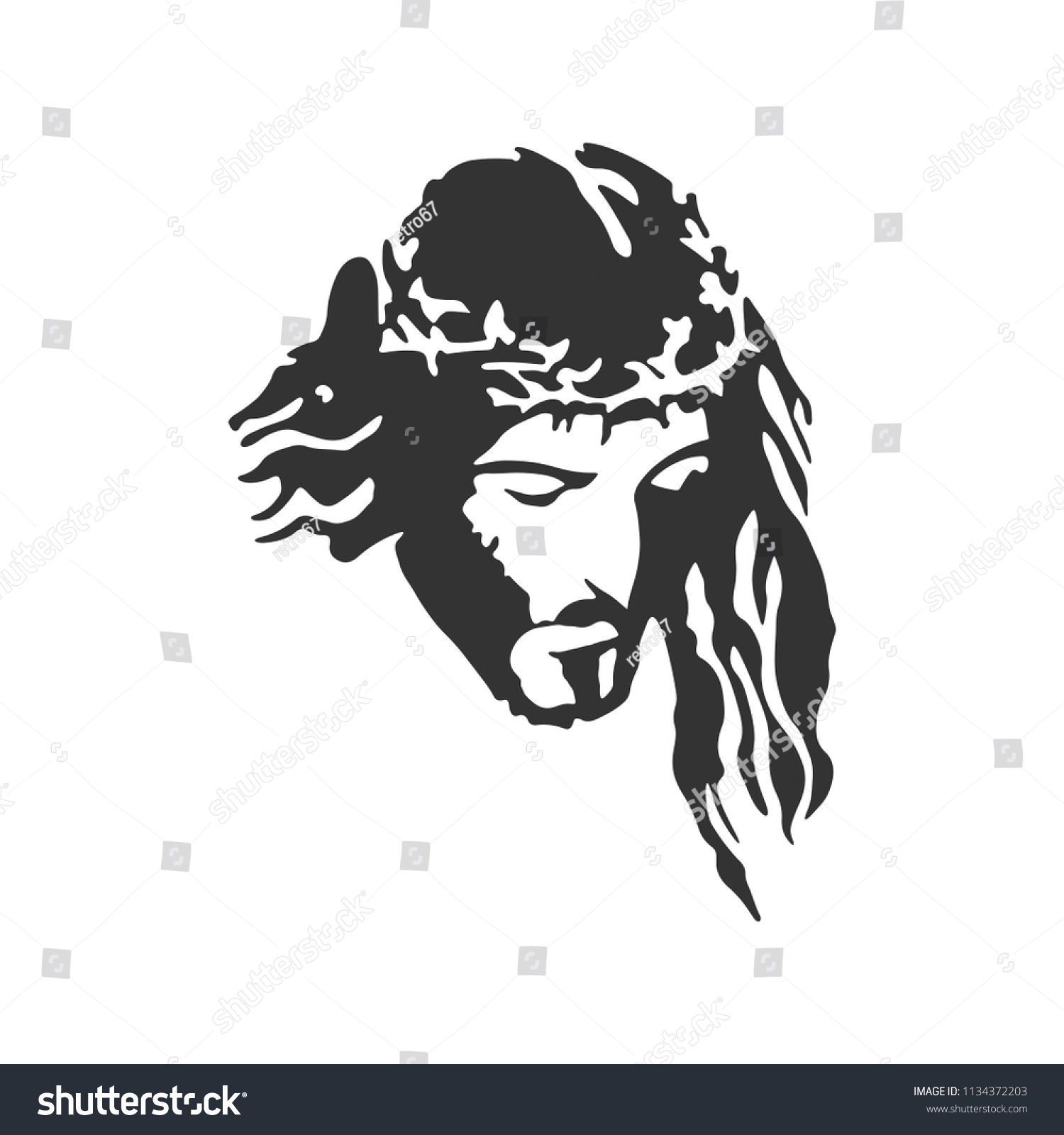 Jesus Christ White Background Stock Vector (Royalty Free) 1134372203
