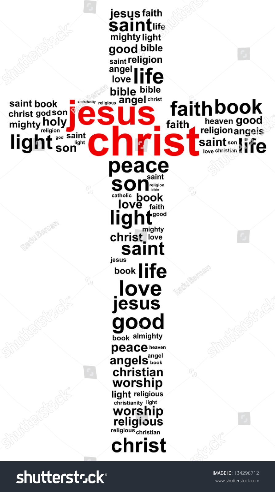 Vektor Stok Jesus Christ Word Cloud Concept (Tanpa Royalti) 134296712 ...