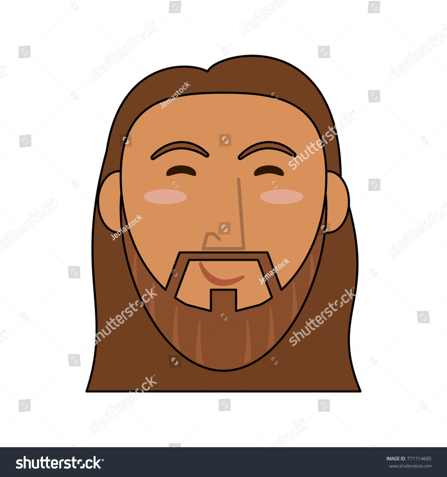Jesus Face Cartoon Stock Vector (Royalty Free) 771714685