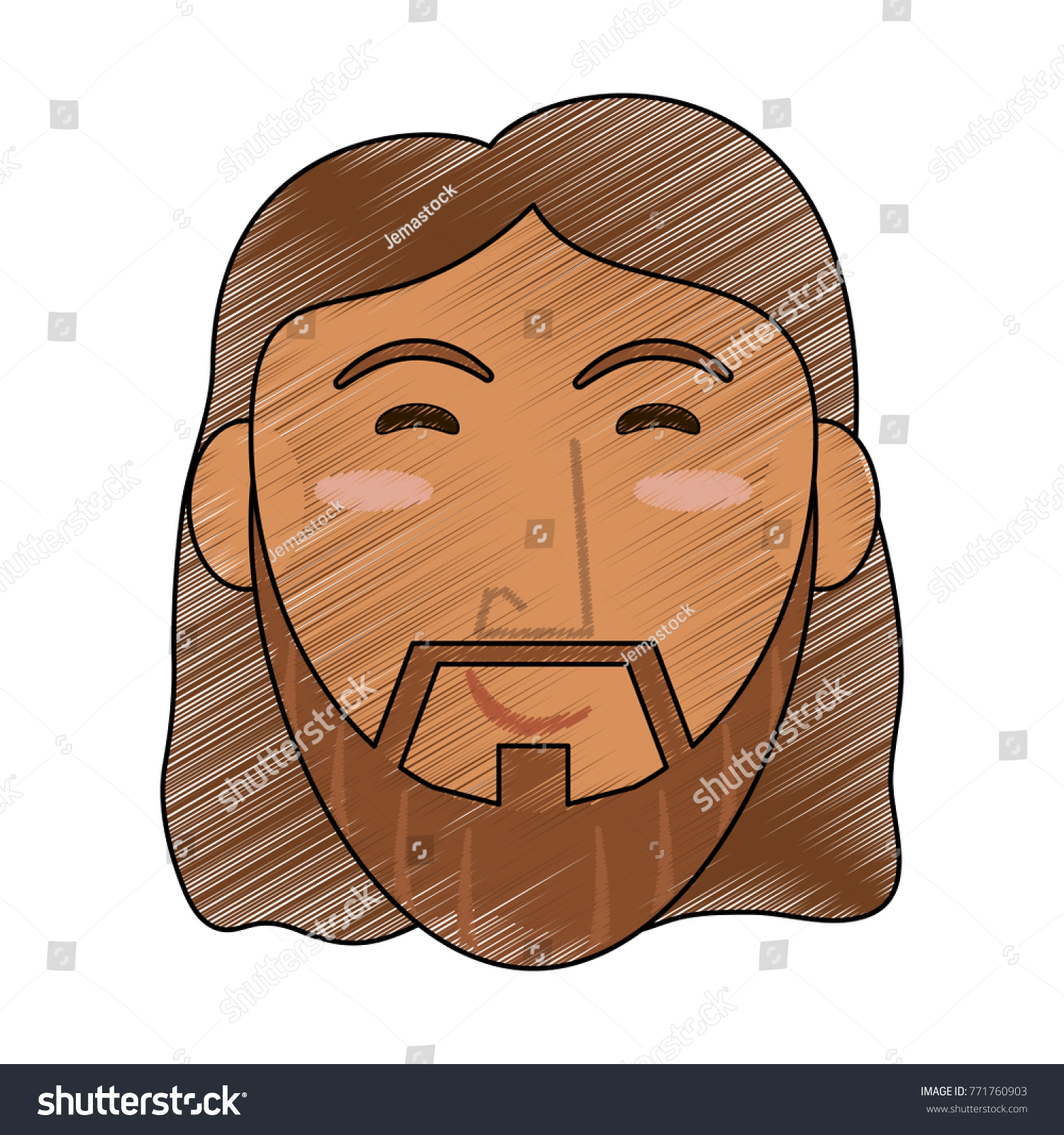 Jesus Face Cartoon Stock Vector (Royalty Free) 771760903