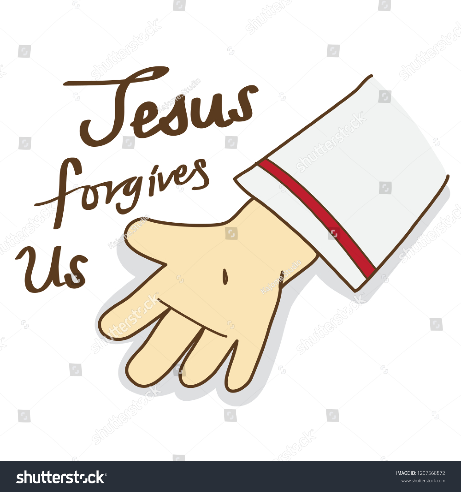 Jesus Forgives Us Stock Vector (Royalty Free) 1207568872