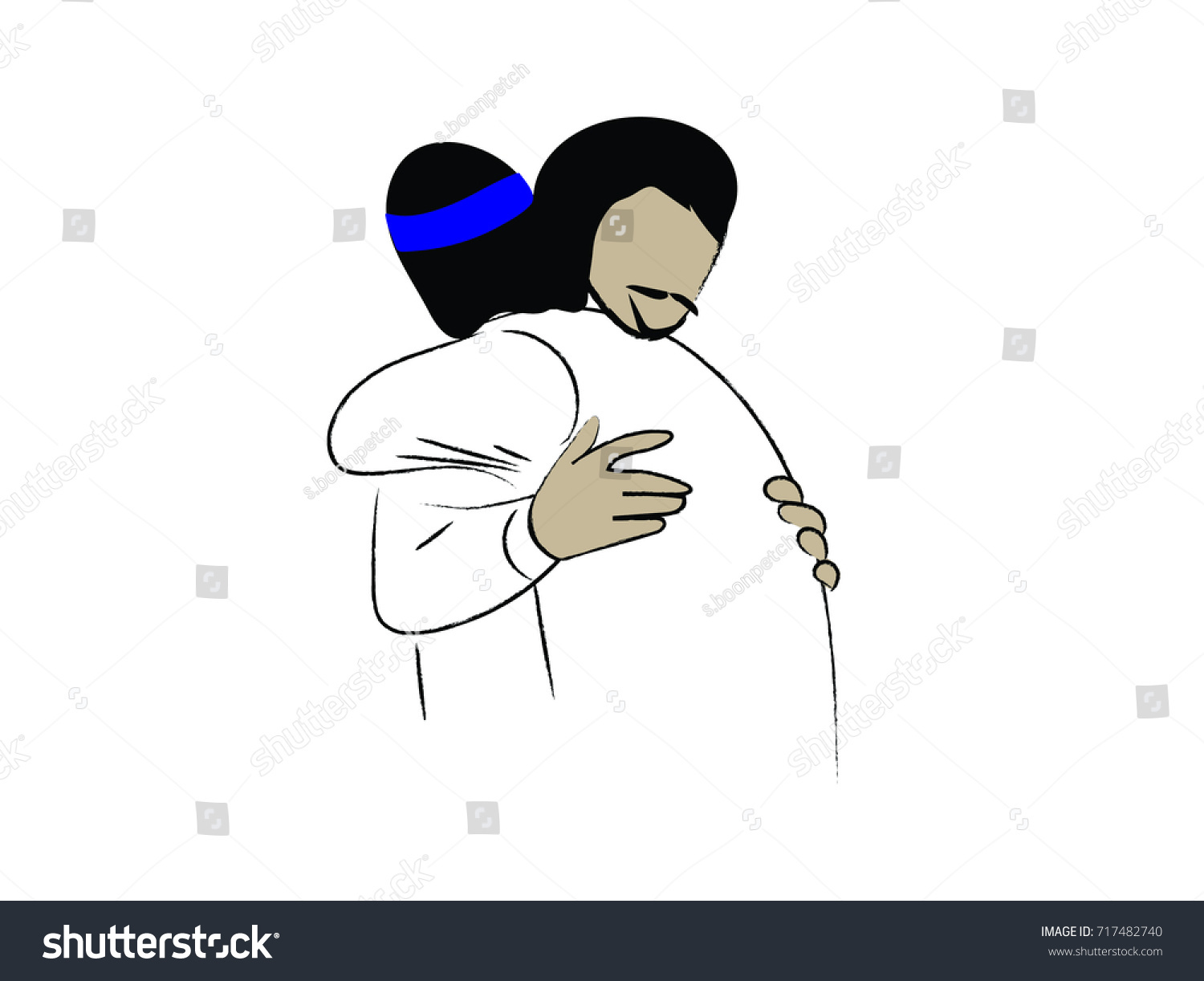 Jesus Hugs Cartoon Vector: เวกเตอร์สต็อก (ปลอดค่าลิขสิทธิ์) 717482740 ...