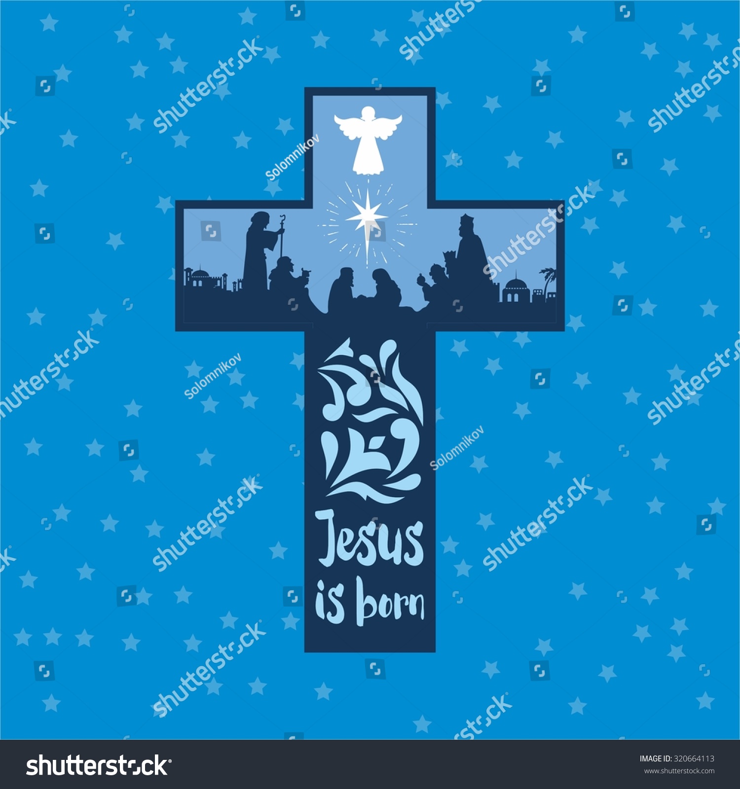 Jesus Born Cross Stock Vector (Royalty Free) 320664113