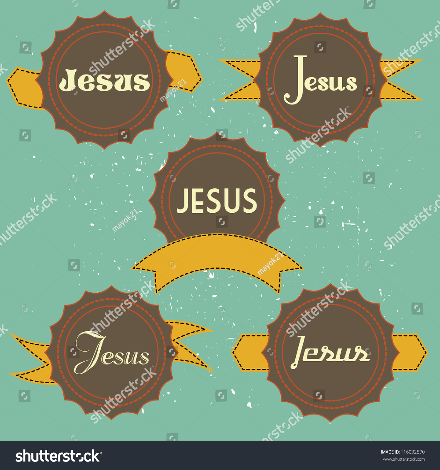 Jesus Retro Label Vector Illustration Stock Vector (Royalty Free) 116032570