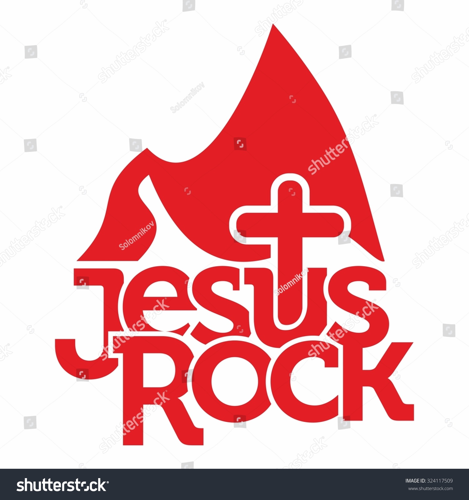 Jesus Rock Stock Vector (Royalty Free) 324117509