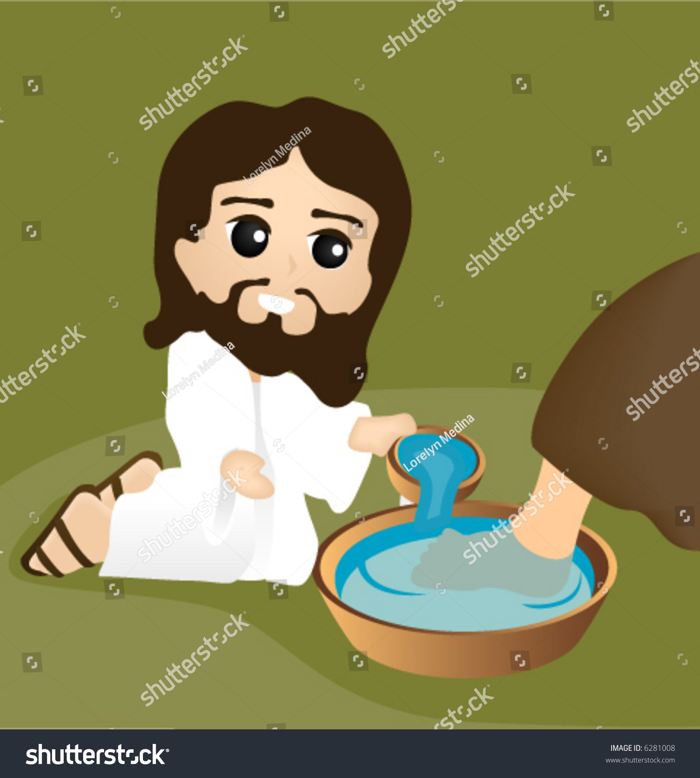 Jesus Washing Feet Vector Stock Vector (Royalty Free) 6281008