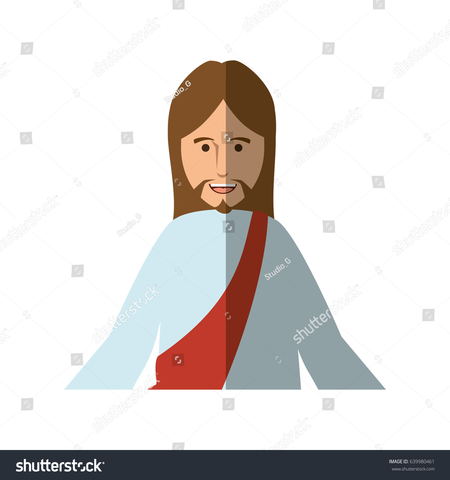Jesuschrist Face Cartoon Stock Vector (Royalty Free) 639980461