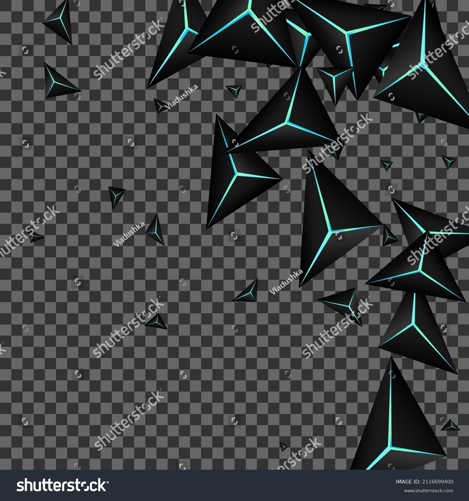 Jet Black Triangular Background Transparent Vector Stock Vector ...