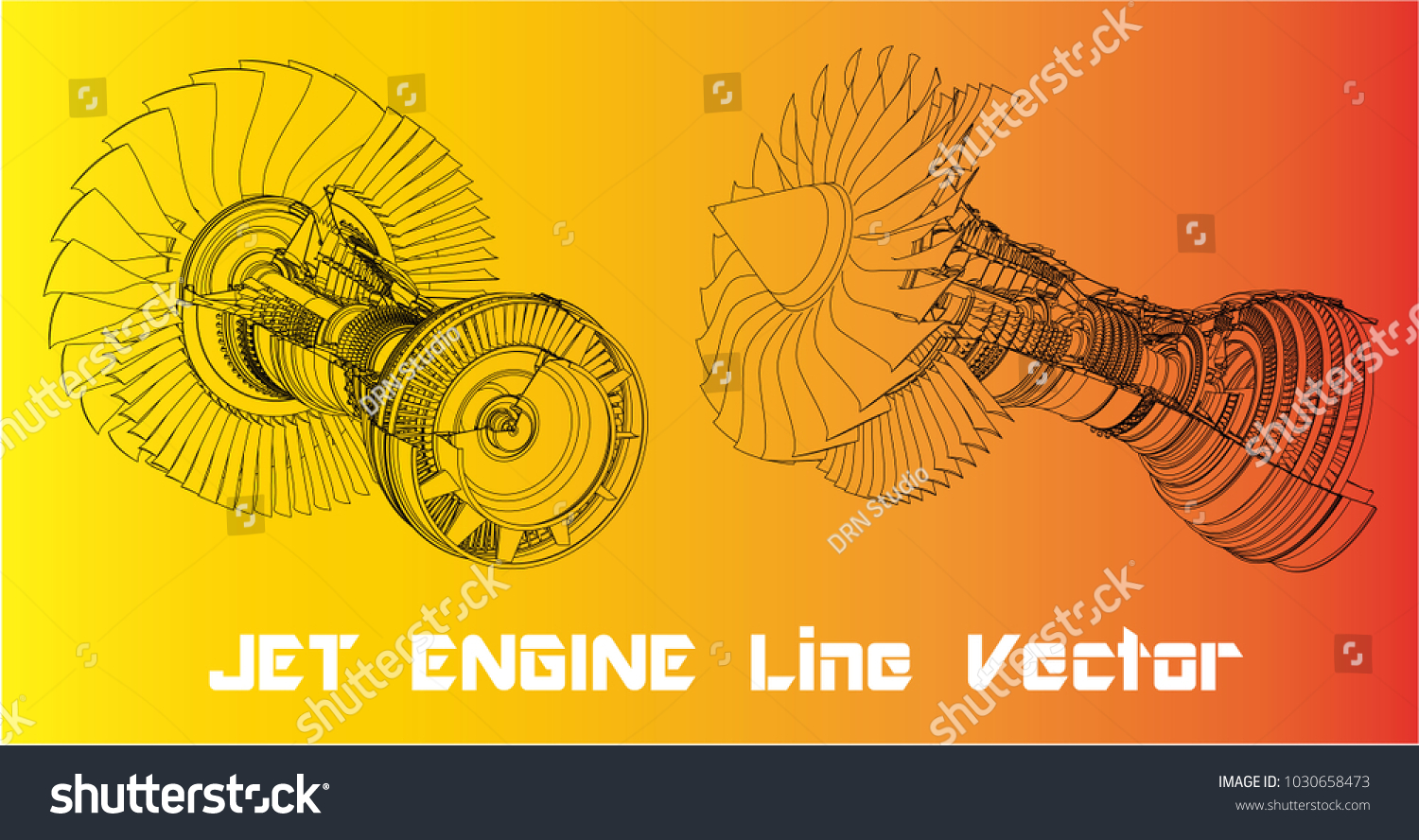 Jet Engine Isometrics Vector Line Illustration: vector de stock (libre ...