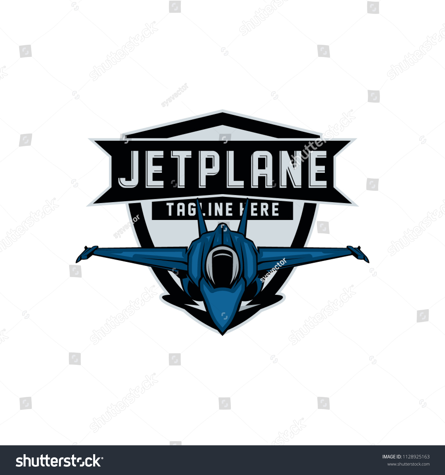 Jet Plane Logo Concept Template: vector de stock (libre de regalías ...