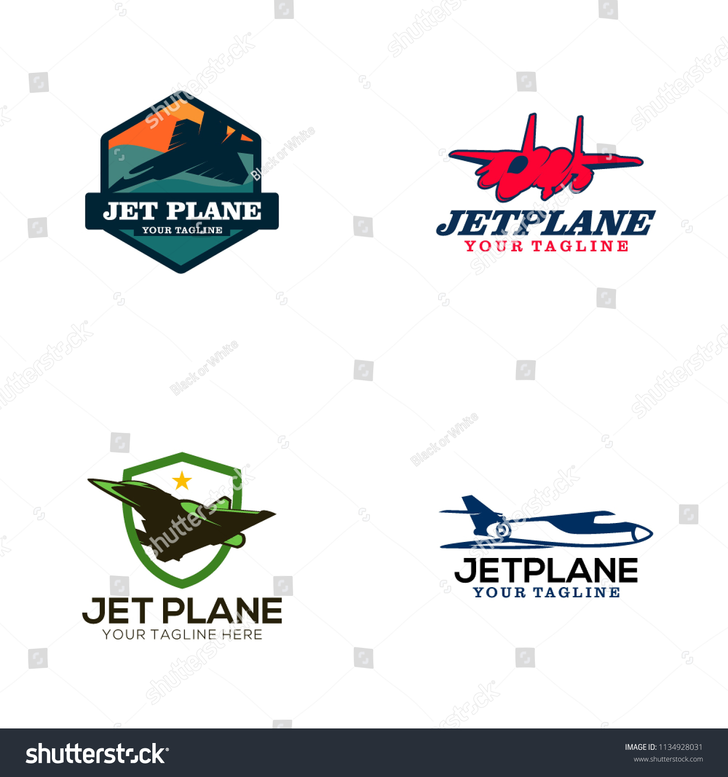 Jet Plane Logo Design Stock Vector (Royalty Free) 1134928031 | Shutterstock