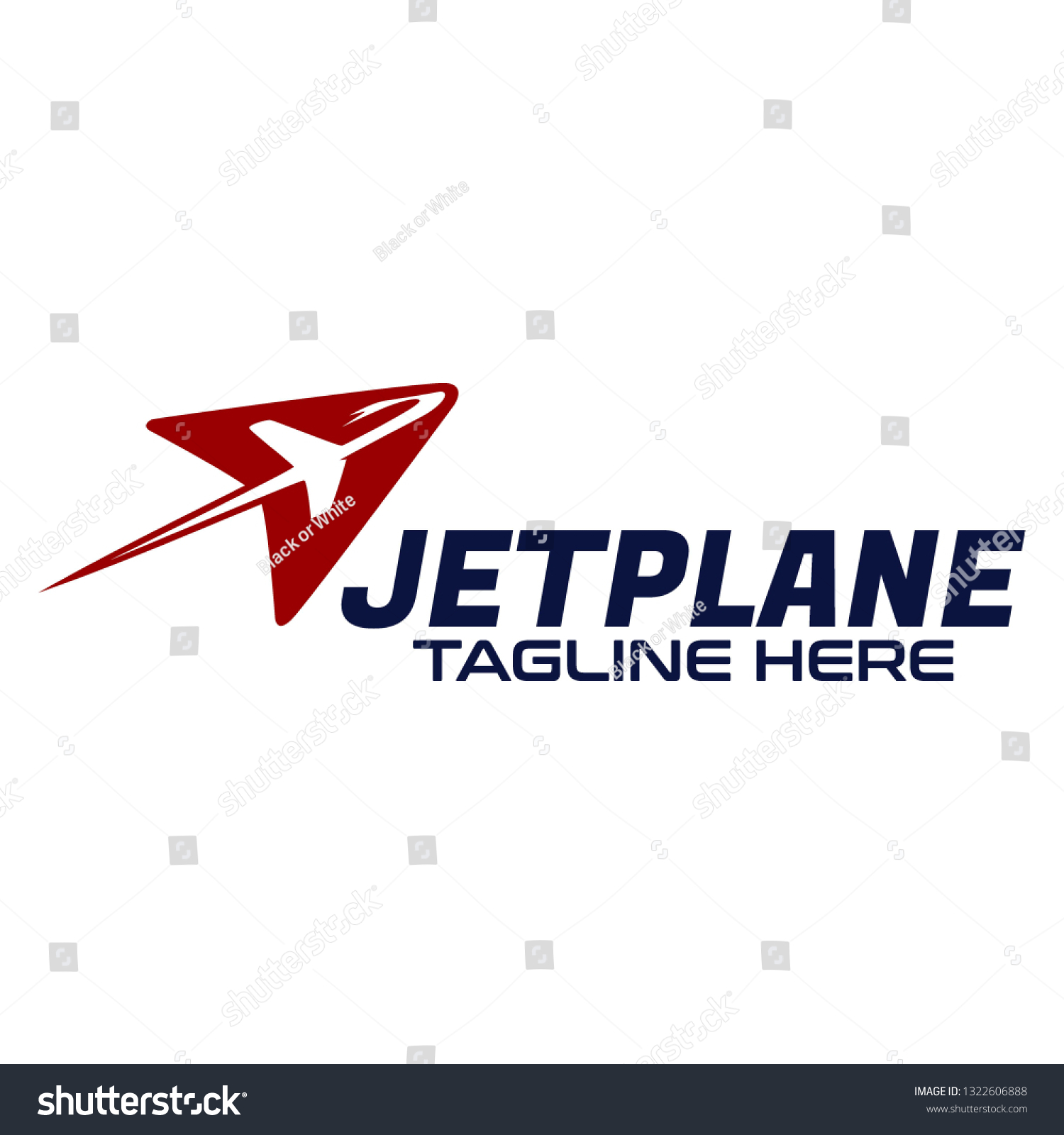 Jet Plane Logo Design: vector de stock (libre de regalías) 1322606888 ...