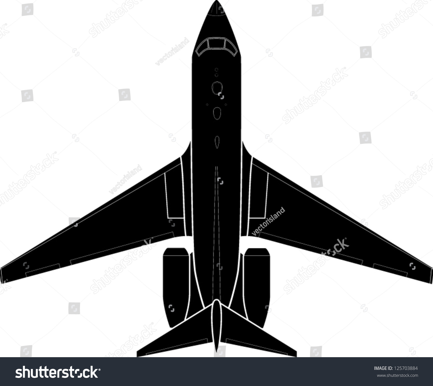 Jet Plane Symbol Stock Vector (Royalty Free) 125703884