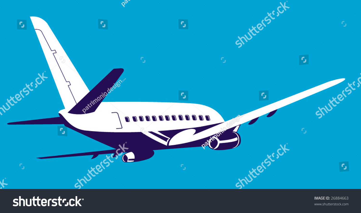 Jet Plane Taking Off Stock Vector (Royalty Free) 26884663 | Shutterstock