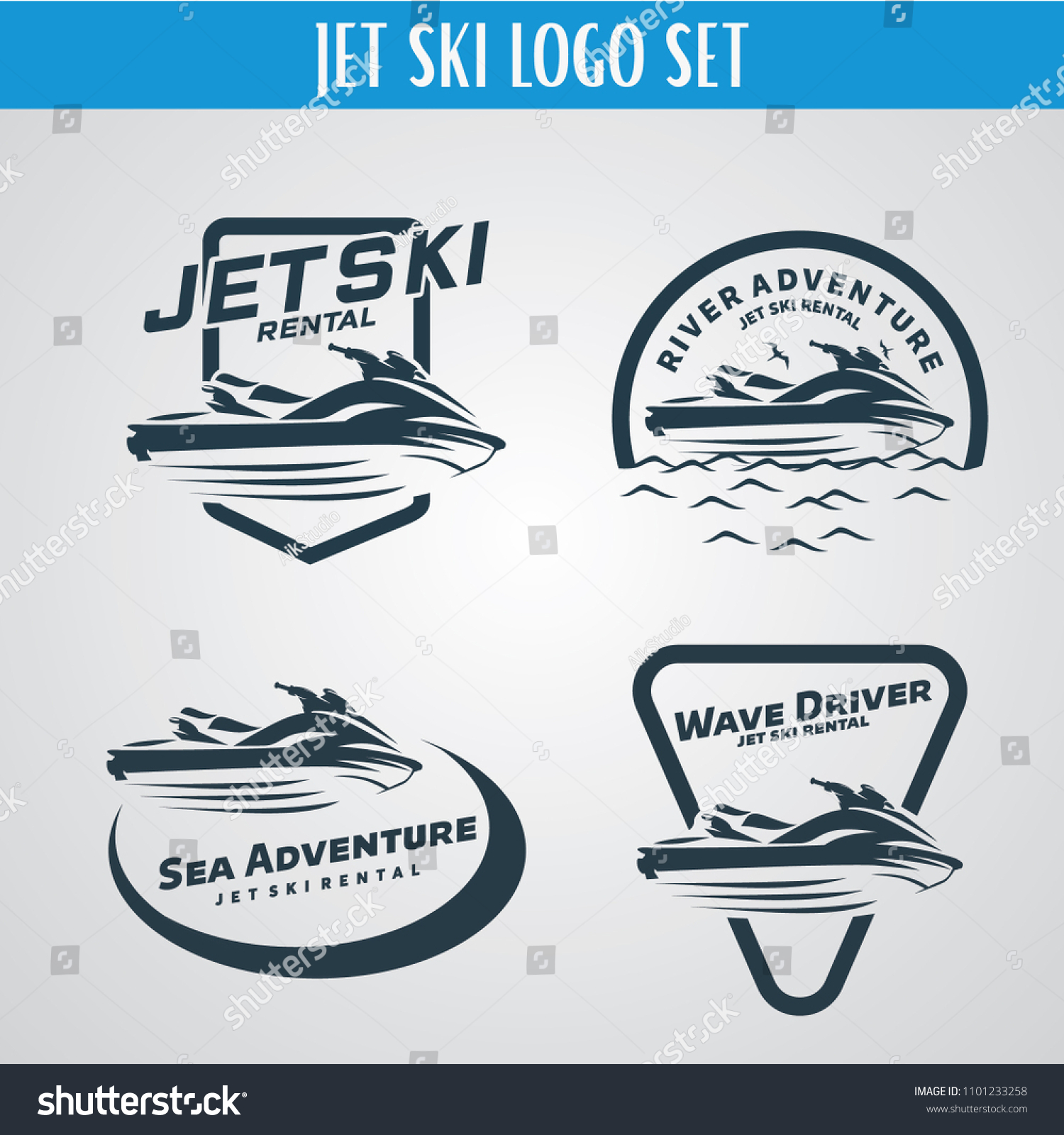 Jet Ski Logo Designs Template Set: Vector có sẵn (miễn phí bản quyền ...