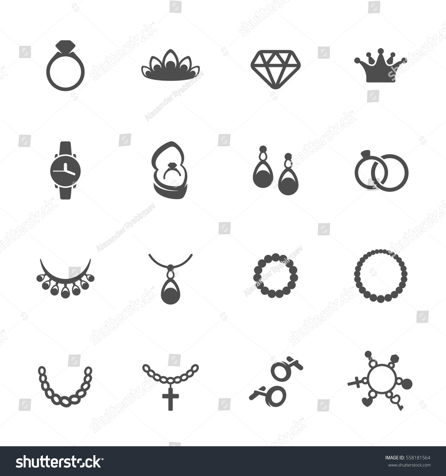 Jewelry Icon Set Stock-Vektorgrafik (Lizenzfrei) 558181564 – Shutterstock