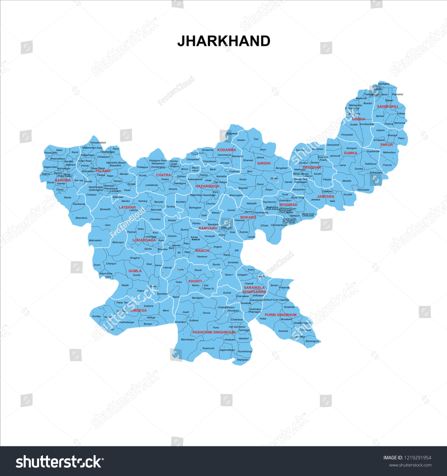 Jharkhand Map Graphic Stock Vector (Royalty Free) 1219291954 | Shutterstock