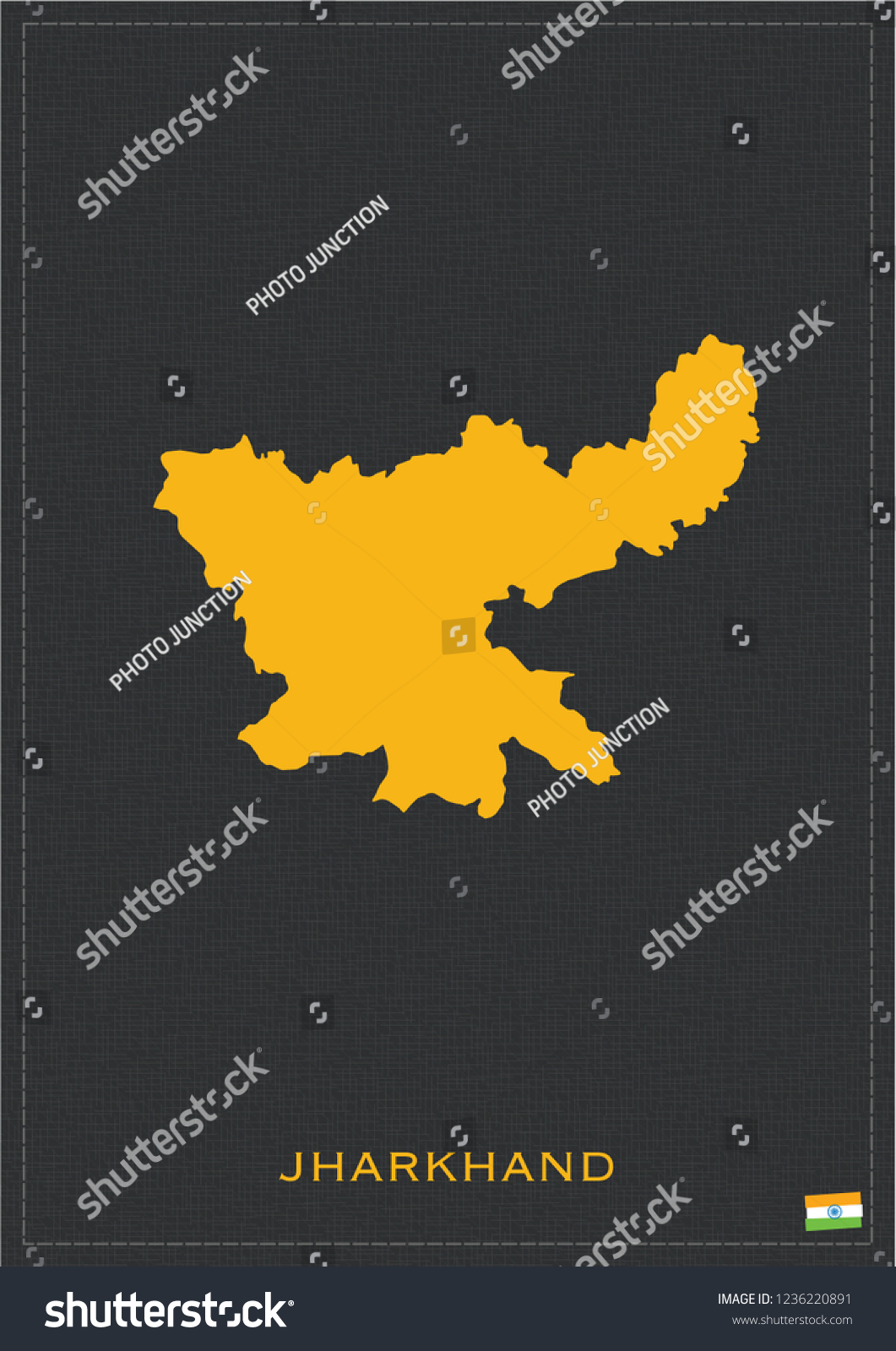 Jharkhand Vector Map Stock Vector (Royalty Free) 1236220891 | Shutterstock