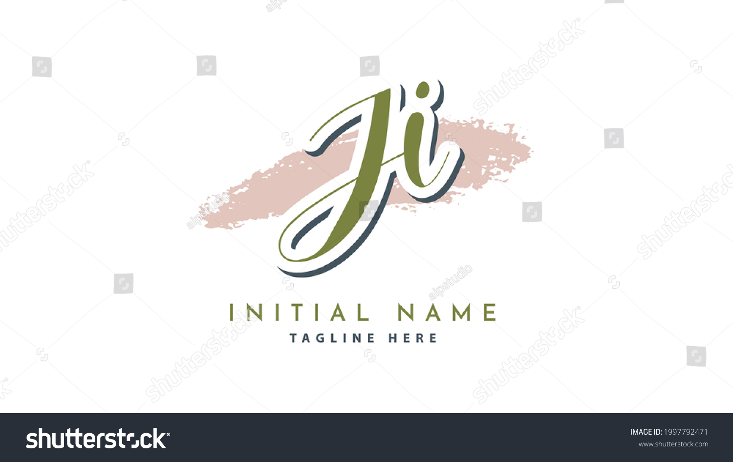 Ji Initials Handwriting Logo Vector Stock Vector (Royalty Free ...