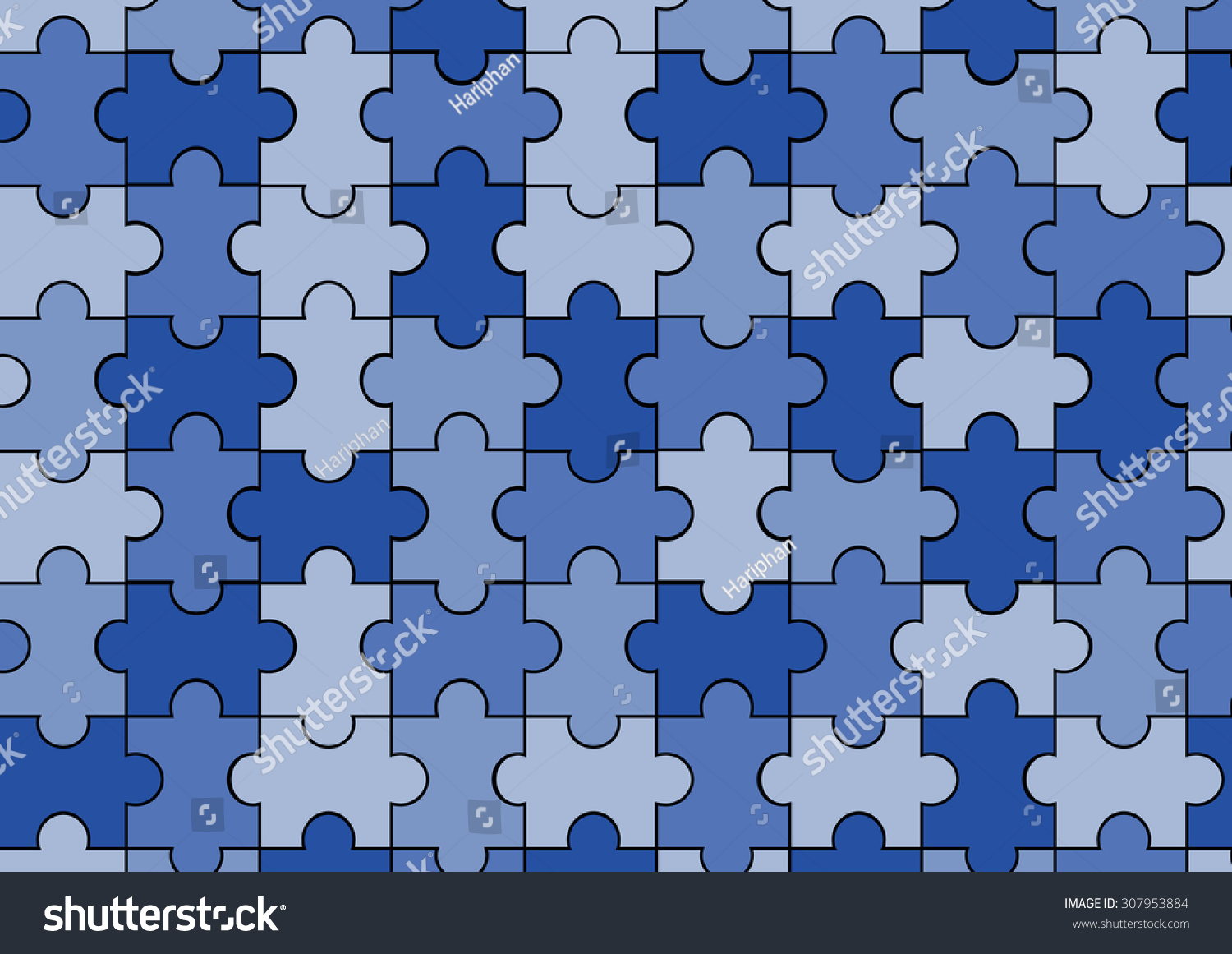 Jigsaw Puzzle Blue Background Stock Vector (Royalty Free) 307953884