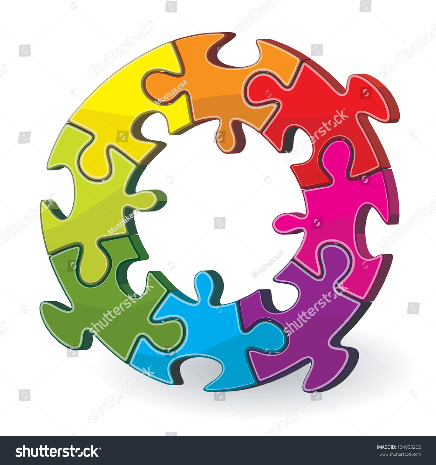 Rueda de rompecabezas. Vector.: vector de stock (libre de regalías ...
