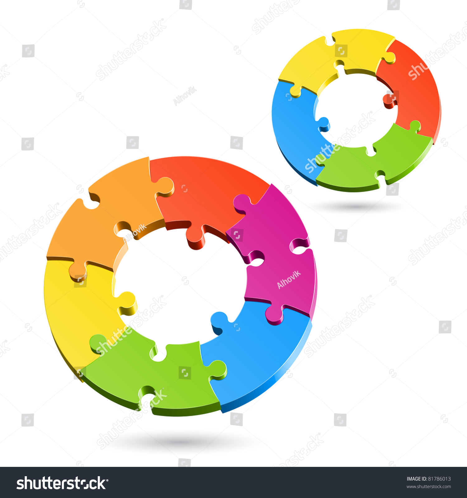 Jigsaw Puzzle Wheels Vector Stock Vector (Royalty Free) 81786013 ...