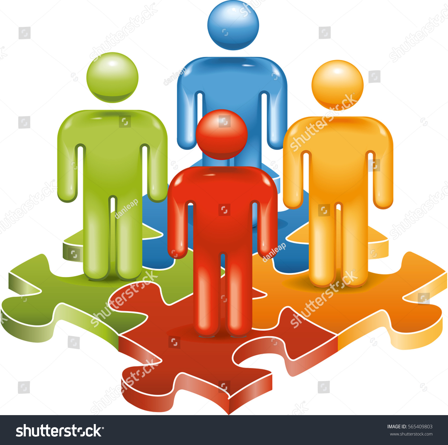 Jigsaw Team Stock Vector (Royalty Free) 565409803 | Shutterstock