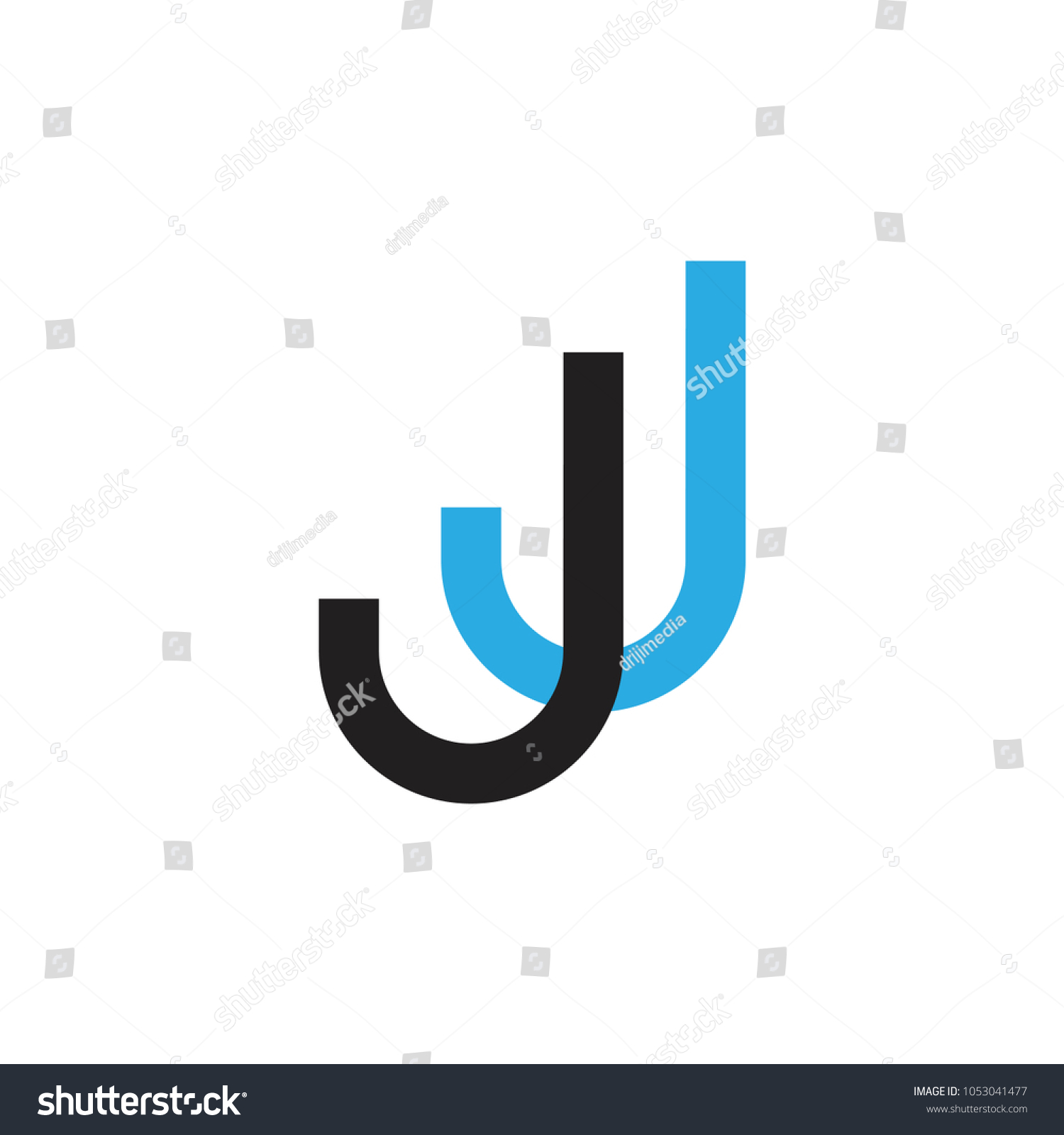 Jj Letter Logo Design Vector Stock Vector (Royalty Free) 1053041477 ...