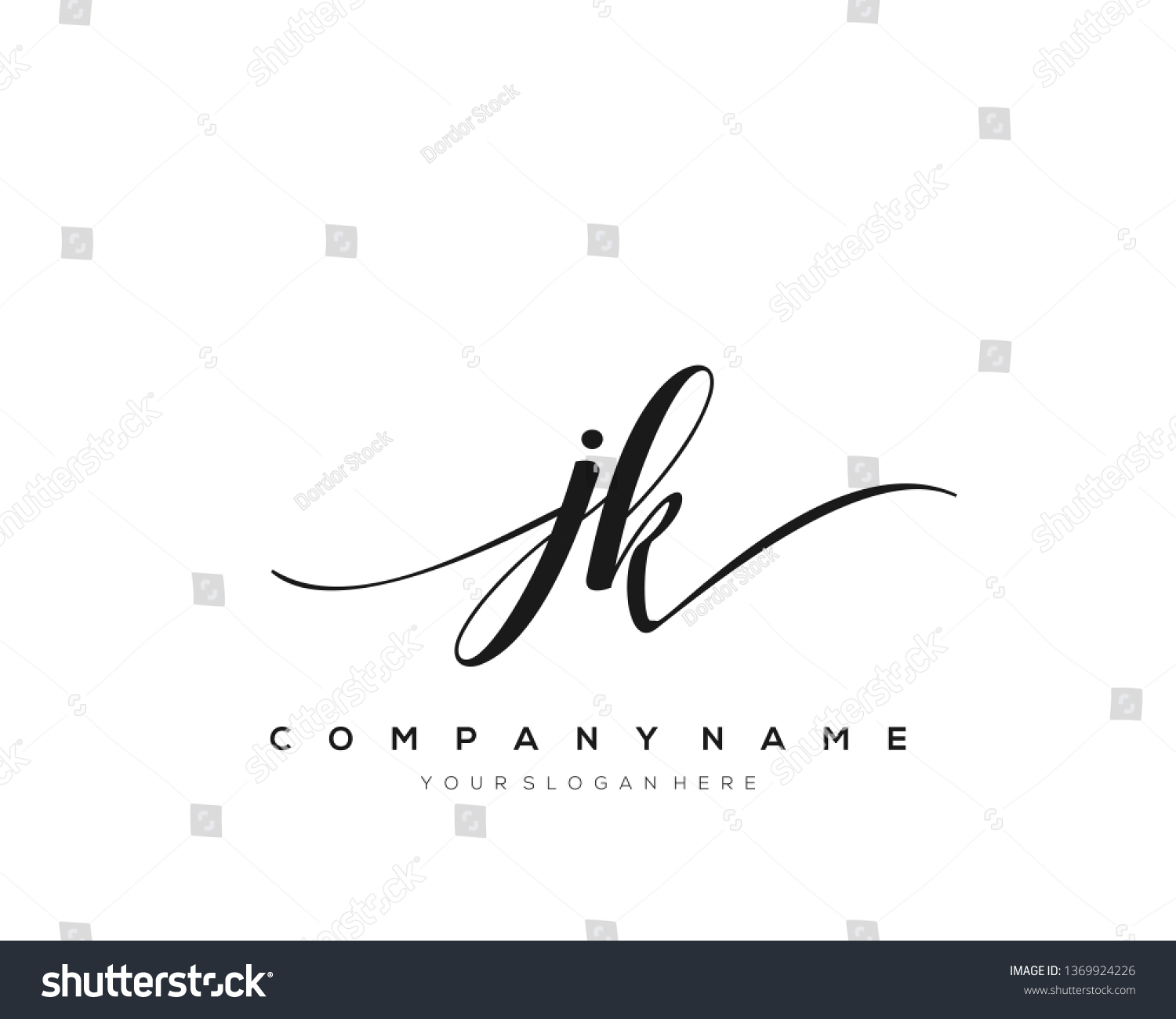 Jk Handwriting Initial Logo Vector Stock Vector (Royalty Free ...