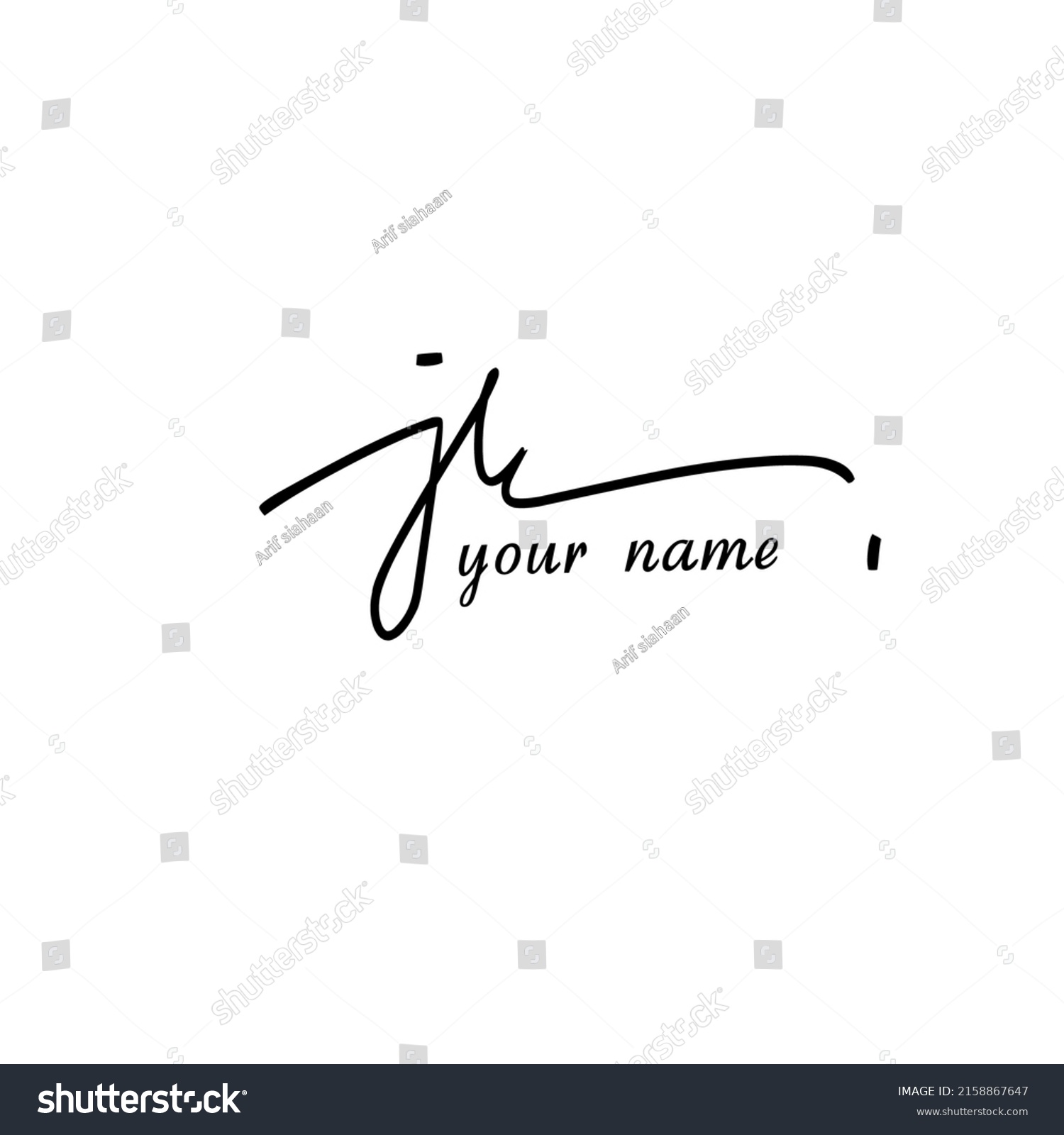 Jk Initial Handwriting Sign Logo Vector Stock Vector (Royalty Free ...