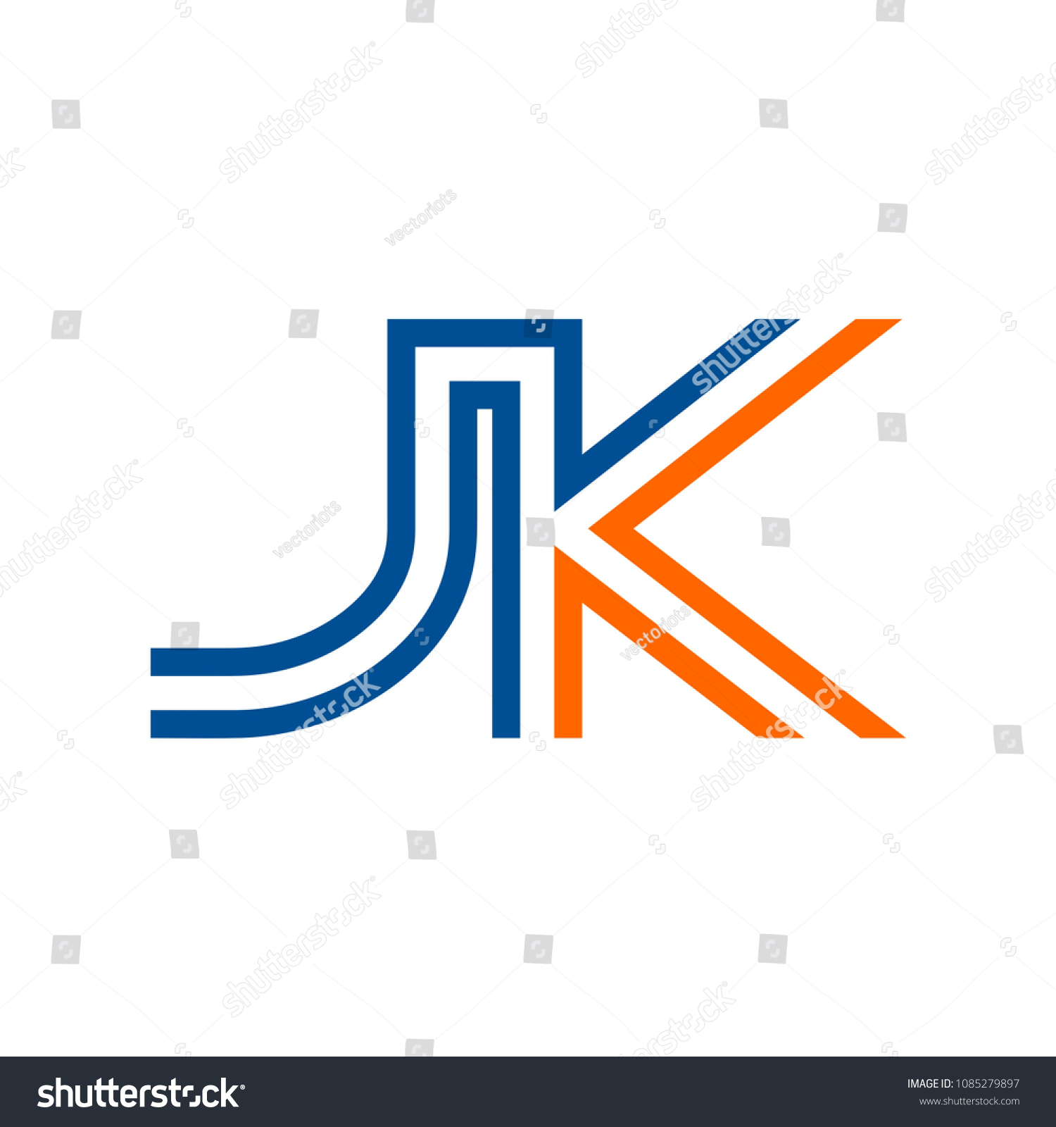 Jk Initial Letter Logo Design Template Stock Vector (Royalty Free ...