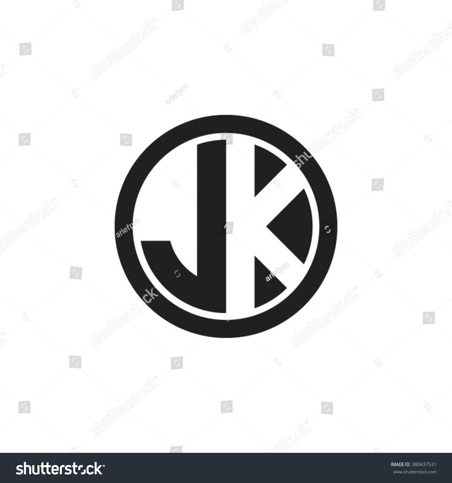Jk Initial Letters Circle Monogram Logo Stock Vector (Royalty Free ...