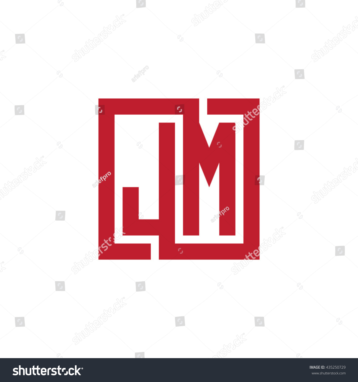 Jm Initial Letters Looping Linked Square Stock Vector (Royalty Free ...