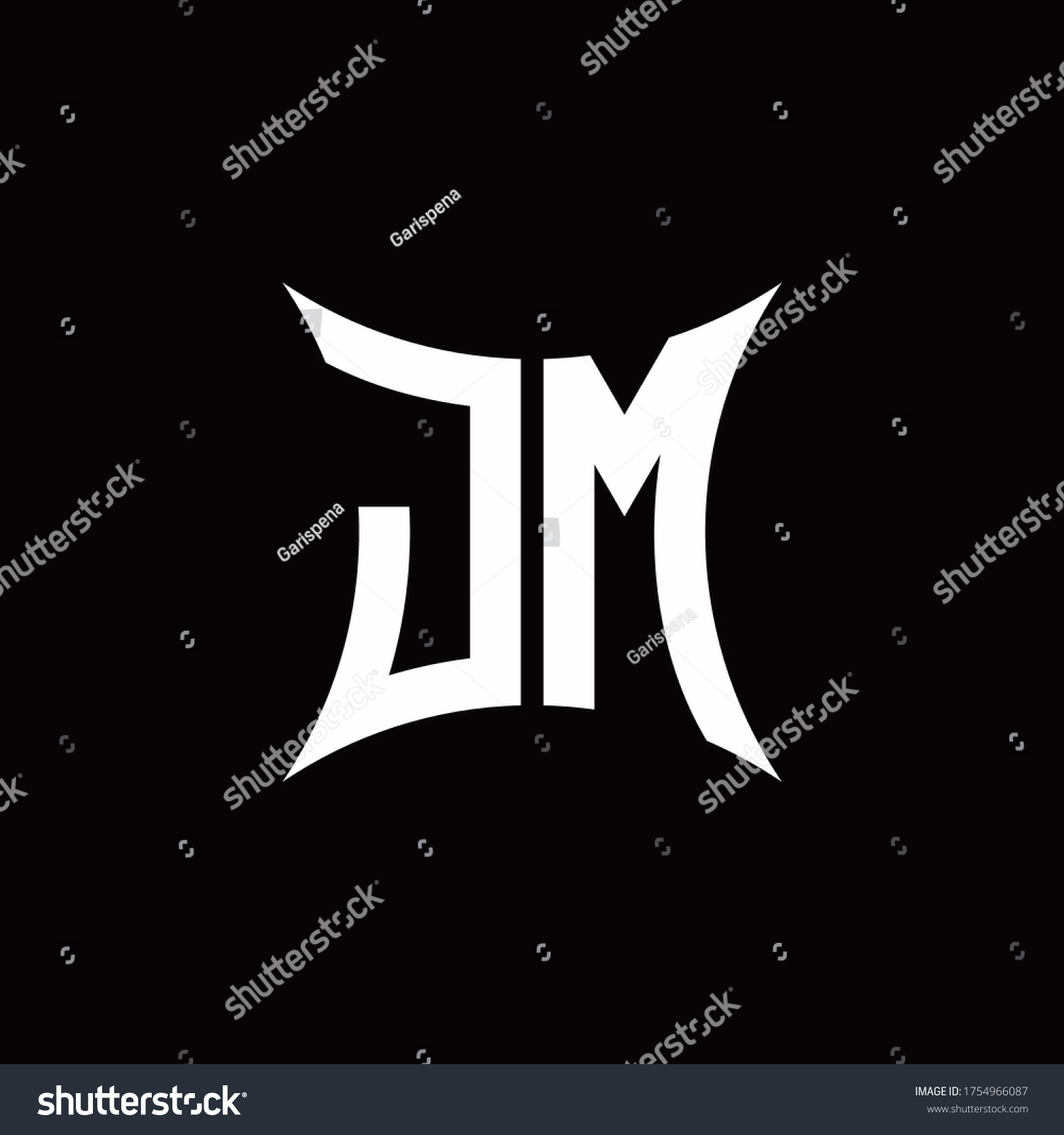 Jm Monogram Logo Sharped Shape Design Stock Vector (Royalty Free ...
