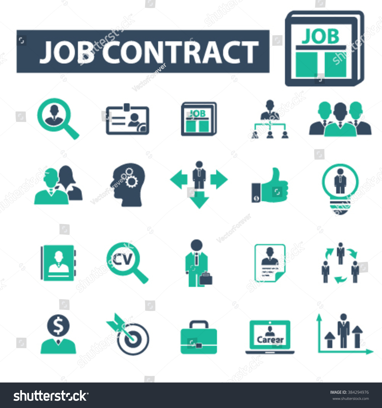 iconos del contrato de trabajo: vector de stock (libre de regalías ...